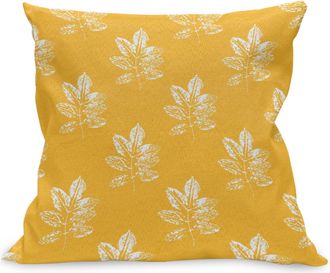 Abakuhaus Herbst Kissenbezug, Simplistic Gelb Blatt Imprints Grunge inspiriert warme Töne Muster-Kunst, Kissenhülle mit Reißverschluss Beidseitiger Druck, 40 x 