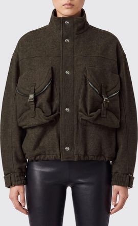The Attico Bomberjacke aus Wollmischung mit Stehkragen und aufgesetzten Taschen