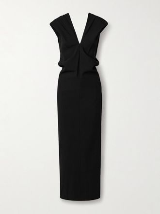 Khaite Ima Maxikleid Aus Grain De Poudre Aus Einer Wollmischung - Schwarz