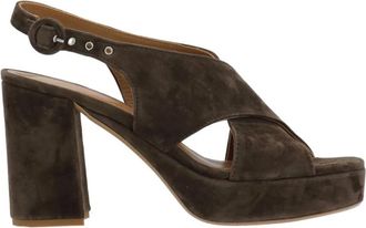 Julie Dee Femme, Chaussures, Brun, Taille: 40 EU Sandale &agrave; brides crois&eacute;es en daim