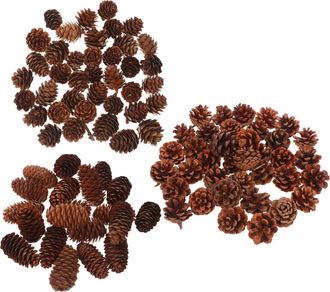 Cabilock 120 St&uuml;ck Teiliges Kleine Nat&uuml;rliche Tannenzapfen Gefrostete Mini-pinecones Wiederverwendbare Weihnachtsdeko f&uuml;r Kr&auml;nze Tisch Hochzeitsornamente Viels