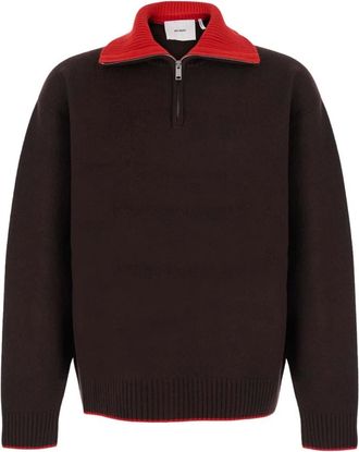 Axel Arigato Pull col rond Trace - Homme - Pulls - Brun - Taille: XL