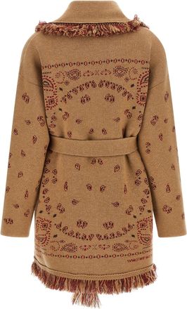 Alanui Cashmere Double Jacquard Cardigan - Camel