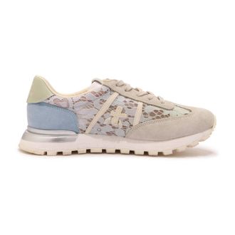 Premiata Lace Schuhe Beige-Azzurro-Green Aqua - - Shoes - Damen - Mehrfarbig - 35 EU