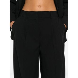 Calvin Klein Wide-Leg Pleated Trousers - Black