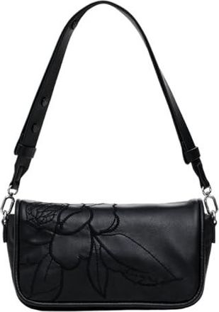 Desigual Sac de corps cross en PU pour femme, noir, Noir, Taille unique