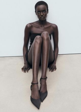 Mango Kitten-Heel-Pumps mit Riemchen schwarz - Damen - 35 - MANGO