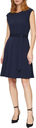 s.Oliver Ausgestelltes Jersey-Kleid mit Falte und Bindegürtel