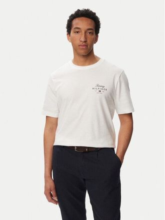 Tommy Hilfiger T-Shirt Script Stack MW0MW43224 Wei&szlig; Regular Fit