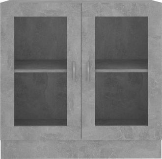 Generic Vitrine aus Eichenholz mit Glast&uuml;ren, Hoher Aufbewahrungsschrank mit Verstellbaren Regalen, Vitrine mit Holzmaserung f&uuml;r Wohnzimmer, Arbeitszimmer und