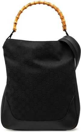 Gucci Hobo Bags - GG Canvas Bamboo Web Satchel - Gr. unisize - in Schwarz - für Damen