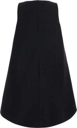 Balenciaga Flared Wool and Silk Dress - Black