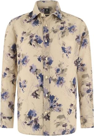 Boggi Milano Homme, Chemises, Beige, Taille: XL Chemise en Lin Coupe Standard