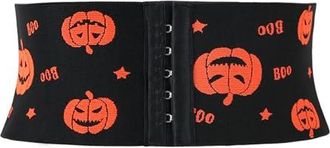 Generic Corset Femme Sexy, Ceinture &Eacute;lastique &Agrave; Imprim&eacute; Citrouille, Ceinture Gainante &Agrave; Motif Ar&ecirc;tes De Poisson Sur Le Th&egrave;me DHalloween