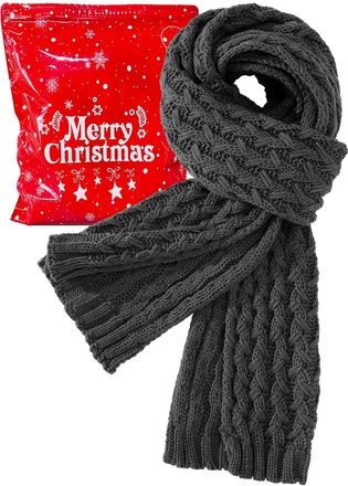 Heekpek Schal Damen Winter Lang Strickschal Frauen Pashminas Gestrickter Scarf, Grau