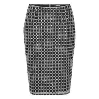 Rotate Rotate Birger Christensen, Femme, Jupes, Noir, Taille: 40 FR Beaded Long Mini Skirt