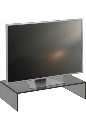 Xora Tv-Aufsatz, Grau, Glas, 60x14x35 cm, Wohnzimmer, TV M&ouml;bel, TV-Aufs&auml;tze