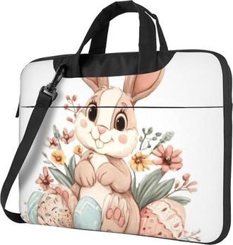 Generic Sac pour ordinateur portable de 15,6, motif oeufs de P&acirc;ques et lapin, housse de protection antichoc pour ordinateur portable de 15,6, pour homme et fe