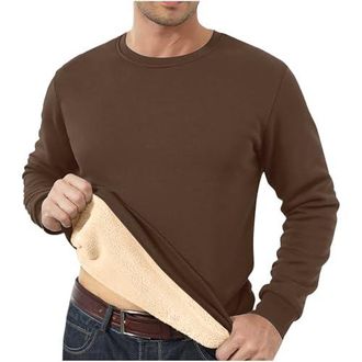 Generic Sweat-shirts pour hommes UK, pulls en polaire pour hommes, col rond, doublure en polaire, sweat-shirts thermiques dhiver, chauds, &agrave; manches longues, p