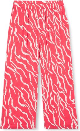 Kaffe Kaffe Damen Womens Culotte Pants Printed Cropped Length Wide Legs Elastic Waist Hose, Cayenne/Ant. White Zebra Print