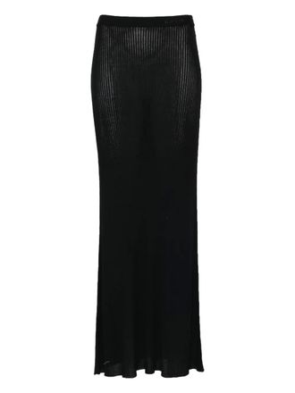Balenciaga jupe longue &agrave; design c&ocirc;tel&eacute; - Noir