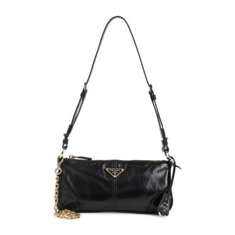 Prada Hobo Bags - Re-Edition 2002 Black Calf Leather Shoulder Bag - Gr. unisize - in Schwarz - für Damen