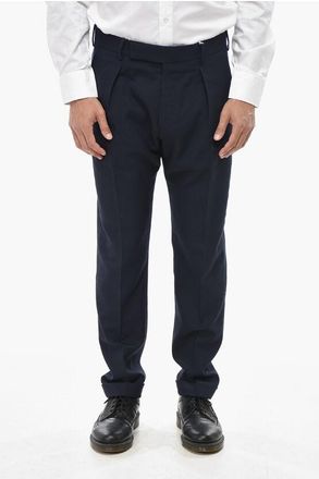 Paul Smith Wool Single-Pleat Trousers With Belt Loops size 34
