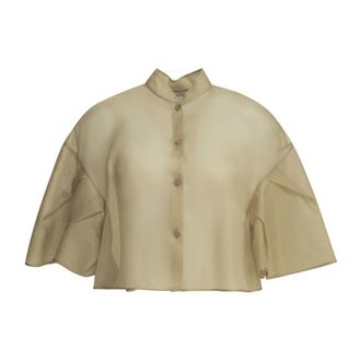 Max Mara Max Mara Mxadonna Seidenhemd - - Blouses & Shirts - Damen - Beige - M
