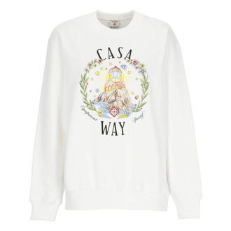 Casablanca Casa Way Mountain Sweatshirt - - Sweatshirts & Hoodies - Damen - Wei&szlig; - L