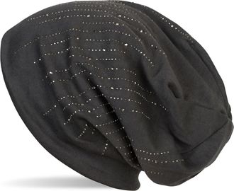 styleBREAKER M&uuml;tze Beanie mit Strass Streifen
