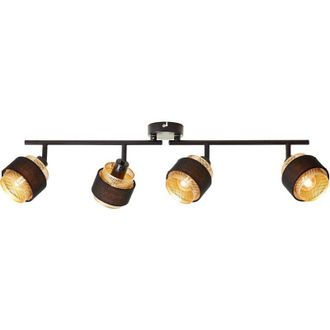 Brilliant Grove Spotrohr 4flg schwarz gold Metall/Textil 4x D45, E14, 28 W, Geeignet f&uuml;r Tropfenlampe (nicht enthalten)