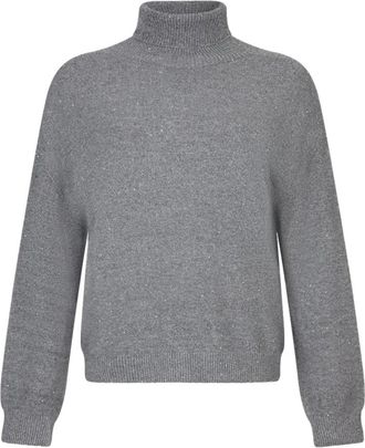 Liu Jo Femme, Pulls, Gris, Taille: 42 FR Pull col haut gris