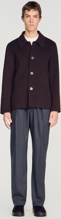Sandro Blouson worker en laine