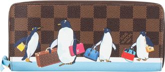 Louis Vuitton Portemonnaie - Louis Vuitton Limited Penguin Canvas Monogram Clem - Gr. unisize - in Braun - f&uuml;r Damen