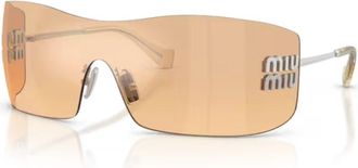 Miu Miu Eyewear MUB53S Frameless Rectangle Sunglasses - Beige