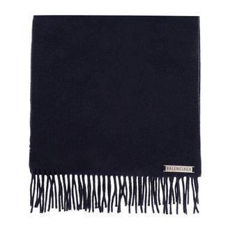 Balenciaga Cashmere Schal mit Logo - - Accessories - Damen - Blau - ONE SIZE