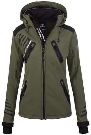 Rock Creek Damen Softshell Jacke Outdoorjacke Windbreaker &Uuml;bergangs Jacke [D-390 Army Green 4XL]