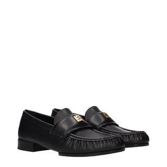 Givenchy Womens Black Leather Slip-On Loafers