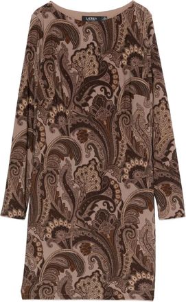 Lauren Ralph Lauren robe courte &agrave; imprim&eacute; cachemire - Marron