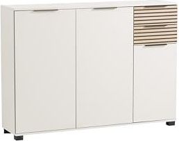 Schildmeyer Alexa Schuhschrank 701938, Cremebeige/Akustikpaneel Optik, 141,9 x 35,0 x 105,5 cm