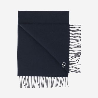 Valentino Garavani Mens Scarf Virgin Wool Navy Scarfs