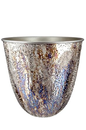 Gilde Metall Pflanzgef&auml;&szlig; Blumentpot - Deko Wohnzimmer Geschenk f&uuml;r Frauen Geburtstag Muttertag - Farbe: metallic braun H&ouml;he 29 cm