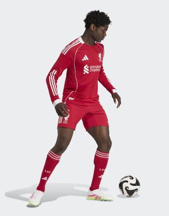 adidas adidas Performance - FC Liverpool 25/26 - Authentisches, lang&auml;rmliges Heimtrikot aus Jersey in Erdbeerrot