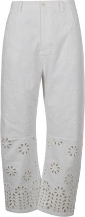 Jovonna London Femme, Pantalons, Blanc, Taille: 38 FR Pantalon avec broderie anglaise