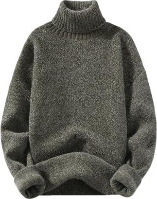 Generic Pull &agrave; col roul&eacute; pour homme en tricot &agrave; col roul&eacute; &eacute;pais de couleur unie, EN8, XL