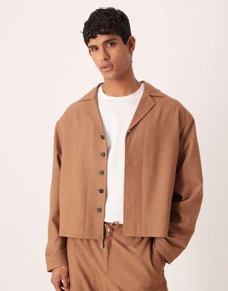 Asos Elegante Hemdjacke in Braun, Kombiteil-Brown