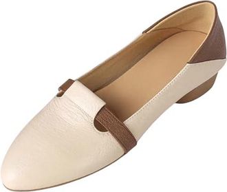 Generic Chaussures de printemps style fran&ccedil;ais &agrave; bouche peu profonde pour femme confortables &agrave; bout pointu semelle souple polyvalente couleur assortie chaussu