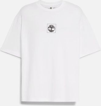 Timberland Building Blocks T-Shirt mit kurzen &Auml;rmeln und Grafik in Wei&szlig;, Wei&szlig;, Gr&ouml;&szlig;e