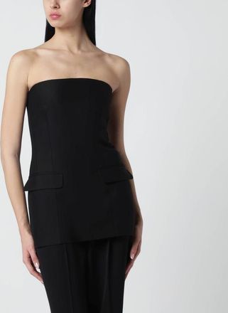 Toteme Black sleeveless wool and silk top