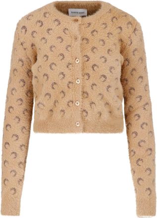 Marine Serre Kurze Strickjacke Fluffy Moon